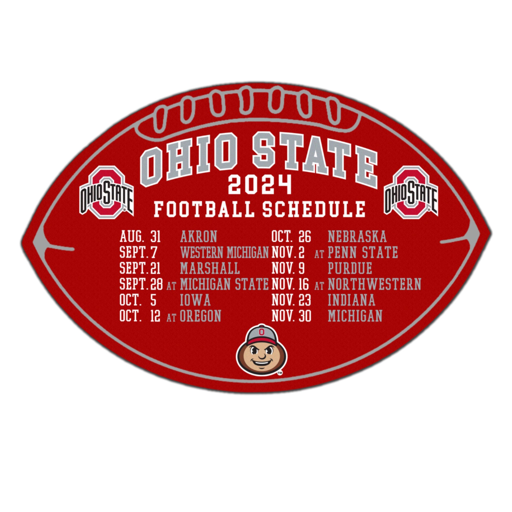 2024 Football Magnet Schedule BuckeyeCorner
